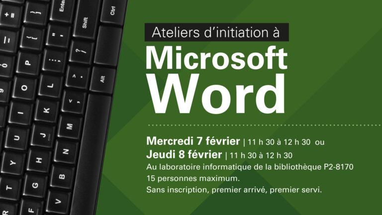 Ateliers d’initiation à Microsoft Word – UQAC