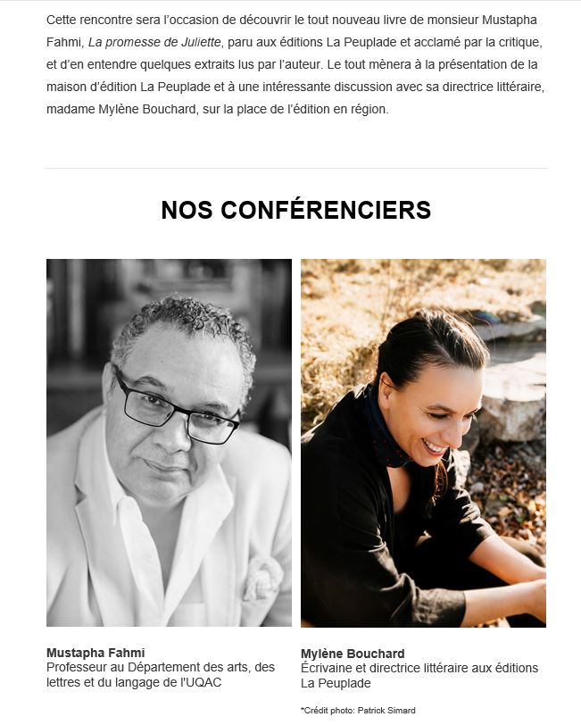 Mustapha Fahmi et Mylène Bouchard – Département des arts, des lettres ...